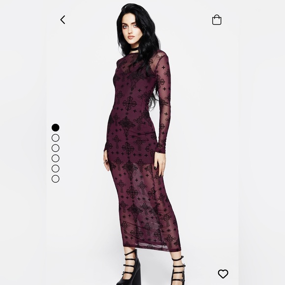 Disturbia | Dresses | Disturbia Priestess Flocked Mesh Maxi Dress Us 4 ...